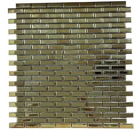 12x2 Oro Gold Porcelain Mosaic Keystone Tile