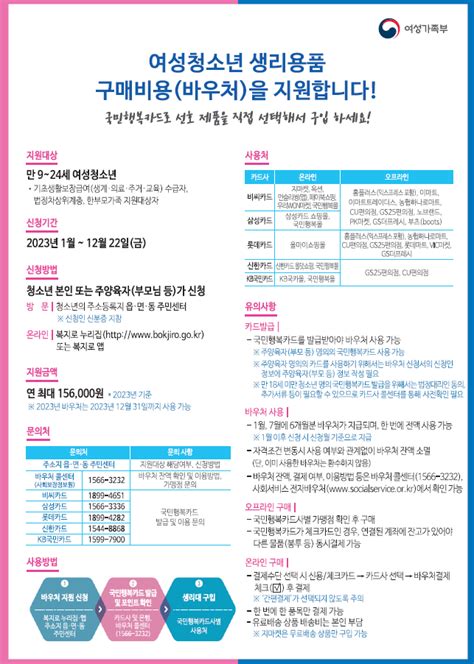 여성청소년 생리용품 바우처 지원 사업 알려요 광주광역시학교밖청소년지원센터