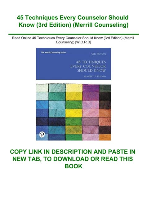 Read Online 45 Techniques Every Counselor Should Know 3rd Edition