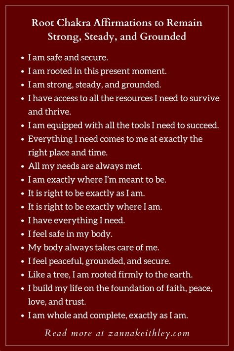 35 Root Chakra Affirmations To Remain Strong And Grounded