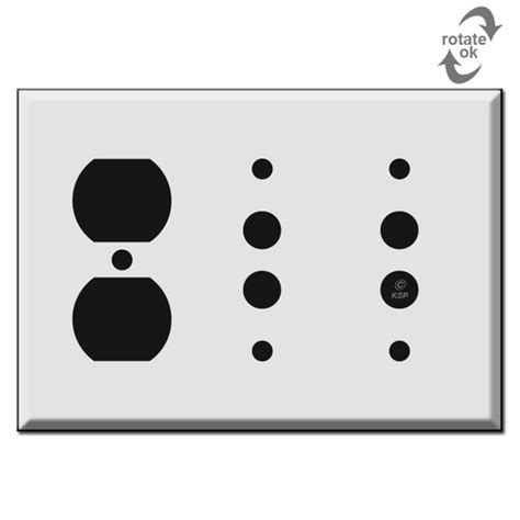 Single Outlet Double Push Button Switch Plate Covers Black