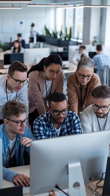 Diverse Multi Ethnic Team Working In Modern Office Group Of It