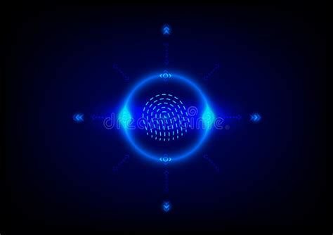 Cyber Security Concept Electronic Fingerprint With The Binary Number And Earth On Futuristic