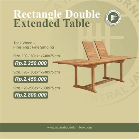 rectangle double extended table jhf 1183 jepara house furniture