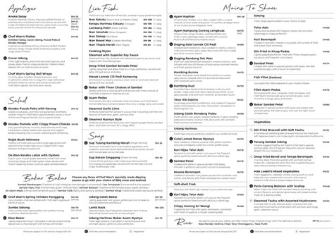 De Wan By Chef Wan Menu Malaysia Prices And Promos Updated 2025