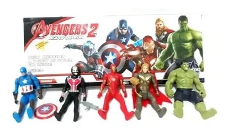 Kit 5 Bonecos Articulados Vingadores Heróis 15 Cm Parcelamento sem juros