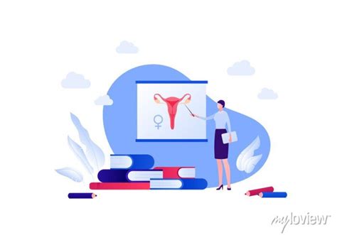 Sex Education And Female Reproductive System Biology Class Concept