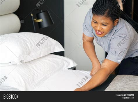 Maid Making Bed Hotel Image And Photo Free Trial Bigstock