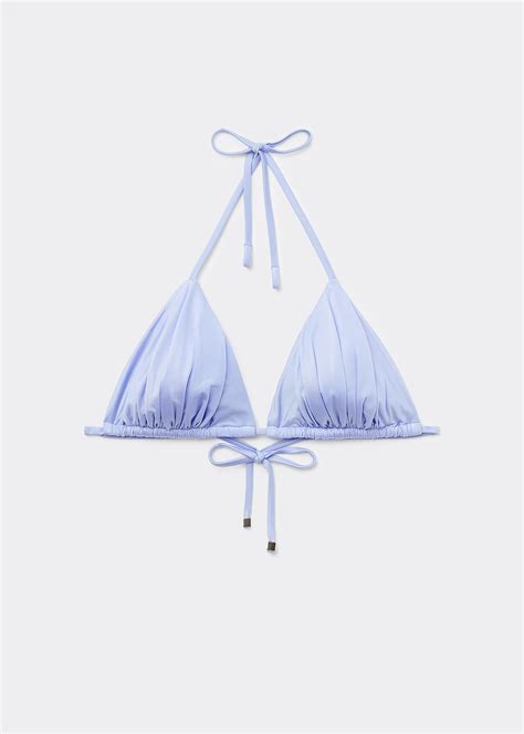 Removable Padding Triangle Swimsuit Top Shiny Satin Triangle Calzedonia