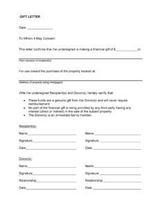 35 Best Gift Letter Templates Word PDF TemplateLab Fillable Form 2023