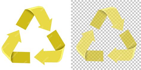 Signo De Reciclaje Amarillo Fondo Blanco Vector Premium