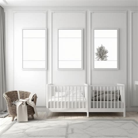 Premium Ai Image A Nursery With Three Framed Pictures On The Wall And