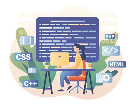 Programación Y Ingenieria Desarrollo Minúsculo Niña Programador O