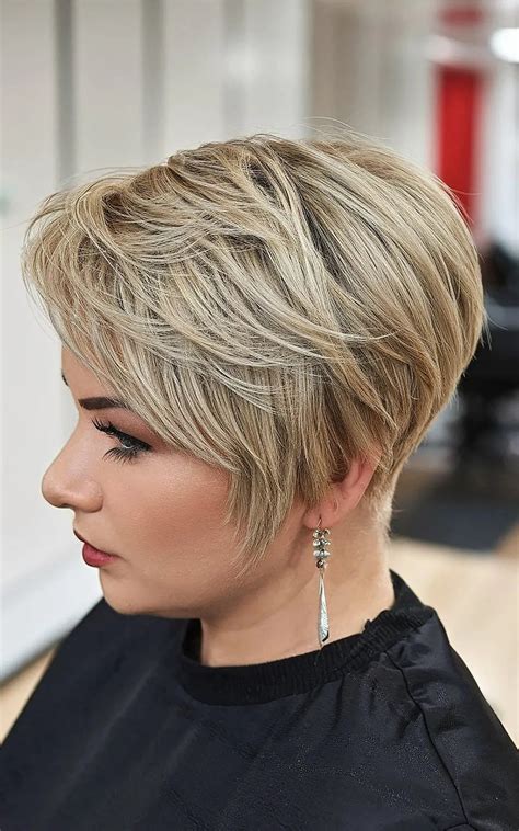 Short Stacked Pixie Bob For Thin Hair