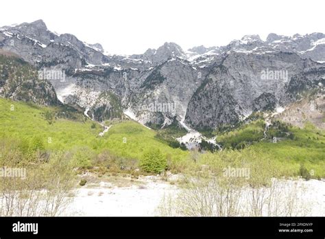 View From Theth Valley Surrounded By The Snow Capped Accursed Mountains