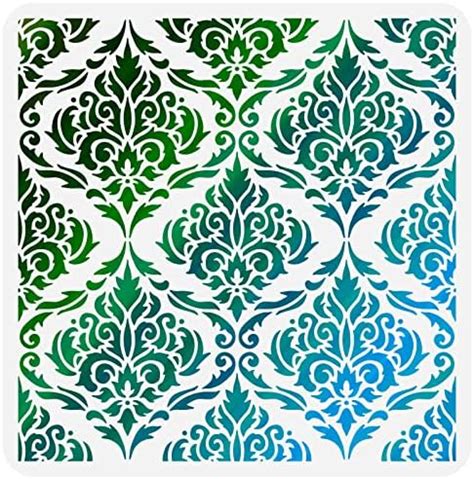 FINGERINSPIRE Damask Stencil X Cm Flowers Tile Stencil Template Plastic Symmetrical Florals