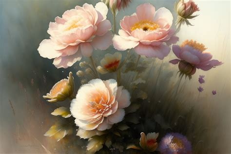 Flowers Muted Colors 118 Graphic By 1xMerch Creative Fabrica