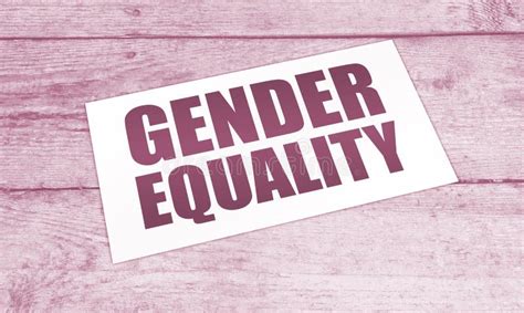 Gender Equality Words On Card On Wooden Table Equal Rights Social