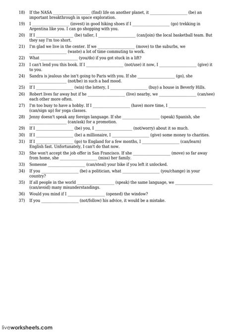St Nd Conditional Exercises Interactive Worksheet Good Morning Love Messages