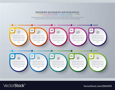 Infographic Design Element With 10 Steps Vector Image