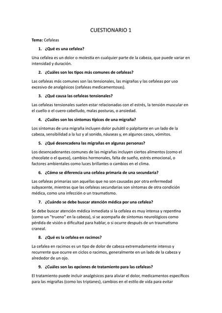 CUESTIONARIO DE CEFALEAS Liza Stuudio UDocz