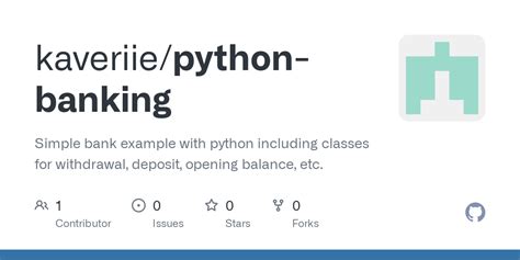 Github Kaveriiepython Banking Simple Bank Example With Python