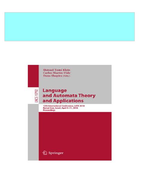 Complete Download Language And Automata Theory And Applications Shmuel