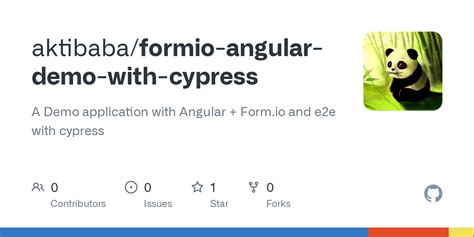 Github Aktibaba Formio Angular Demo With Cypress A Demo Application