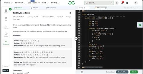 Day21 160daysofcode Geeksforgeeks Sortcolors Countingsort Sai