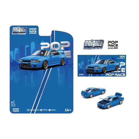 Pre Order Pop Race X Enigma 164 Nissan Skyline R32 Bayside Blue