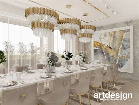Jadalnia Glamour Z Florystycznym Obrazem Domni Pl