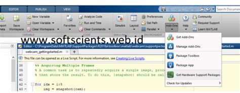 Addons Webcam Matlab Softscients
