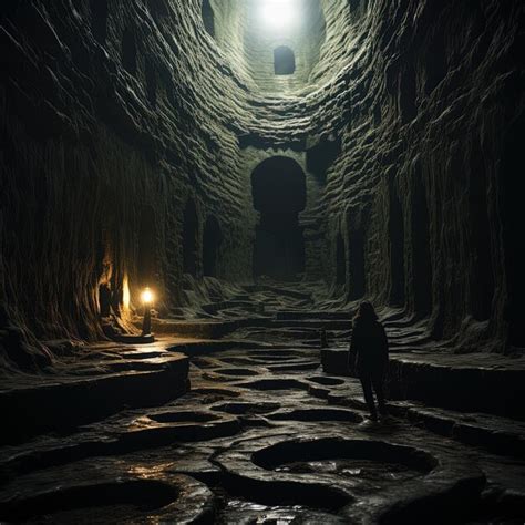 Premium Photo Scary Underground Labyrinths