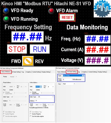Hmi Kinco Modbus Rtu Hitachi Ne S1 Vfd Tutorial