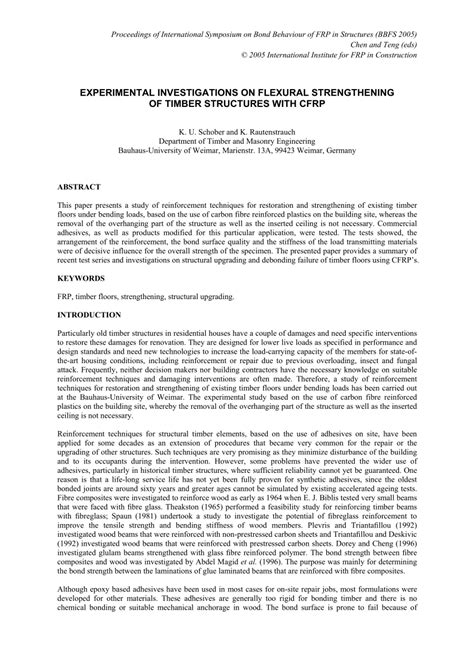 Pdf Experimental Investigations On Flexural Strengthening Of Timber Structures With Cfrp