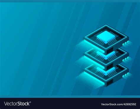 quantum computer large data processing server vector image