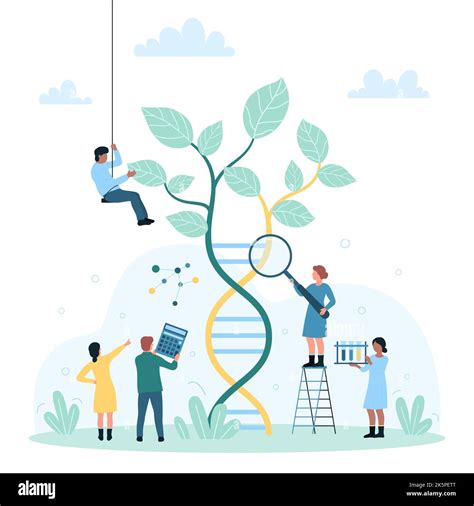 Genetic Research And Science Discovery Of Chromosomes And Genes Vector