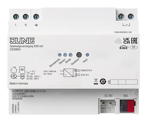 Knx Power Supply 1280 Ma Rail Mounting Device 6 Rail Units 21280 Reg