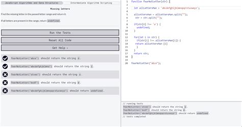 Missing Letters Javascript Help Javascript The Freecodecamp Forum