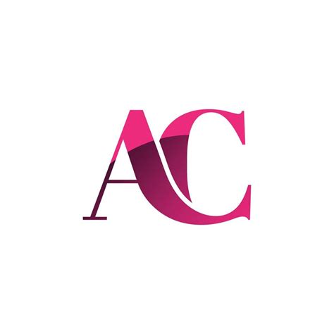 Letter Ac Logo Design Ac Logo Icon Pink Color Vector Free Vector