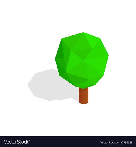 Triangular Tree Icon Isometric 3d Style Royalty Free Vector