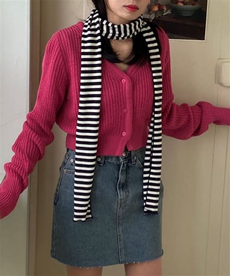 만다린트리 당일출고🚚md추천🏆 쵸퍼 스트라이프 줄무늬 목도리 머플러 겨울 봄 간절기 쁘띠스카프 3 Color