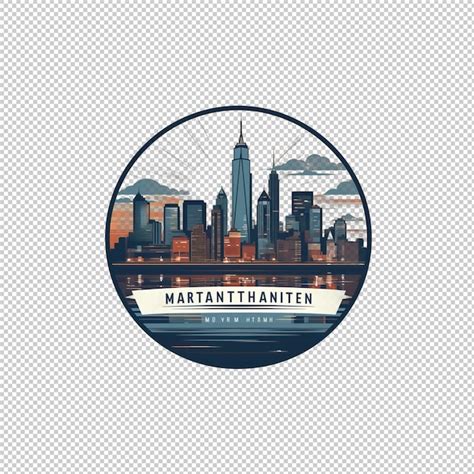 Premium Psd Flat Logo Manhattan Isolated Background Isolat