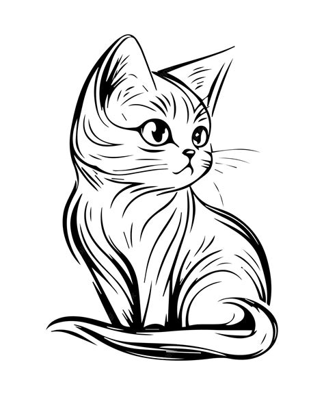 Ilustración De Vector De Lindo Gato Vector Premium
