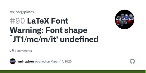 LaTeX Font Warning Font Shape JT Mc M It Undefined Issue Texjporg Platex GitHub