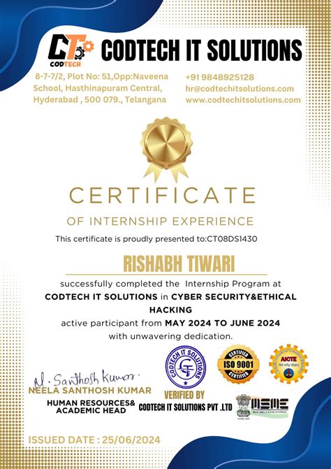 Cybersecurity Ethicalhacking Internshipcompletion