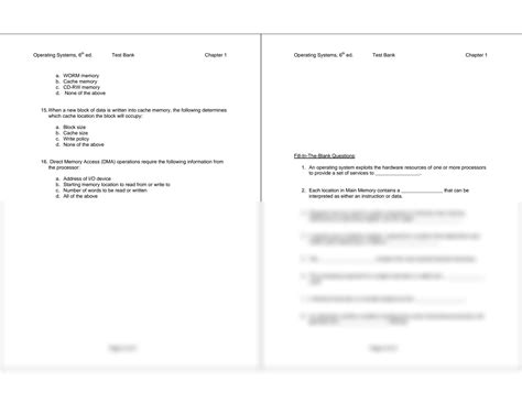 SOLUTION Operating Systems 6 Th Ed Test Bank Chapter 1 Chapter 1 Computer Systems Overview True