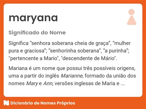 Significado Do Nome Mariana Dicionário De Nomes Próprios