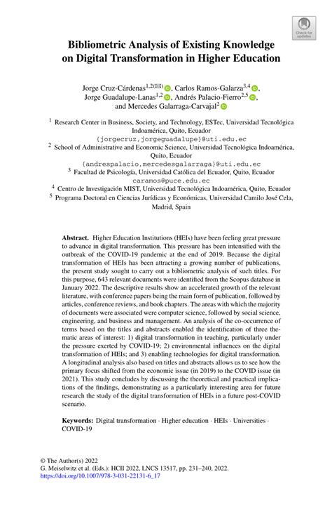 Pdf Bibliometric Analysis Of Existing Knowledge On Digital