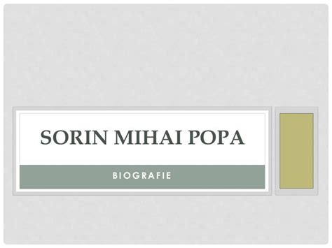 Sorin Mihai Popa Biografie